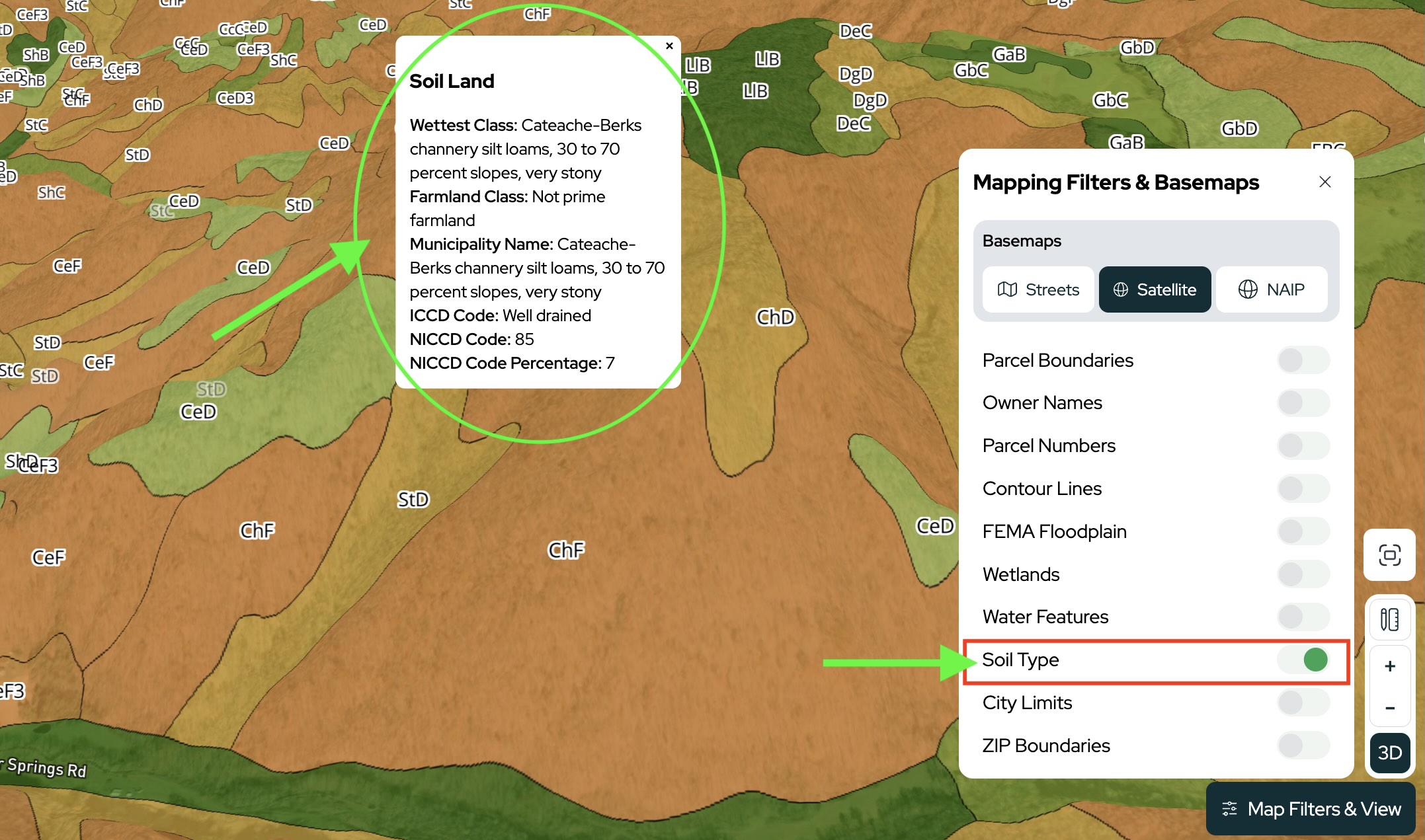 How to Use the Mapping Overlays on The Land Portal